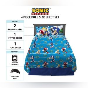 Sonic Editions | Other | Sonic The Hedgehog Kids Full Sheet Set Gaming ...
